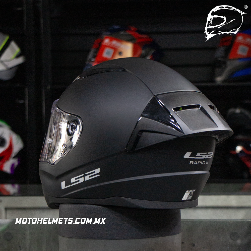 Casco Integral LS2 Rapid II Solid Negro Mate – Moto Helmets & Sebastian