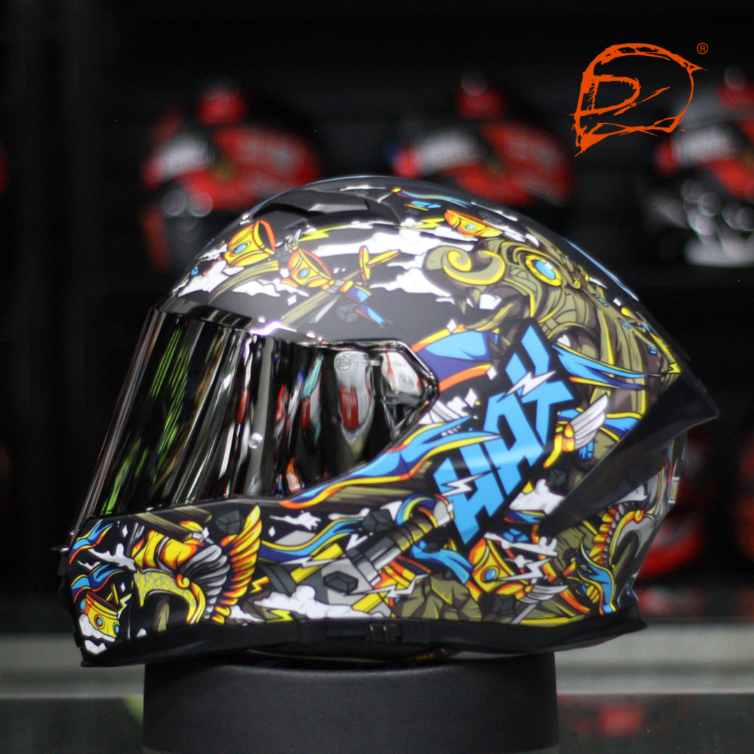 Casco Integral Hax Force Valhalla Azul Amarillo – Moto Helmets ...