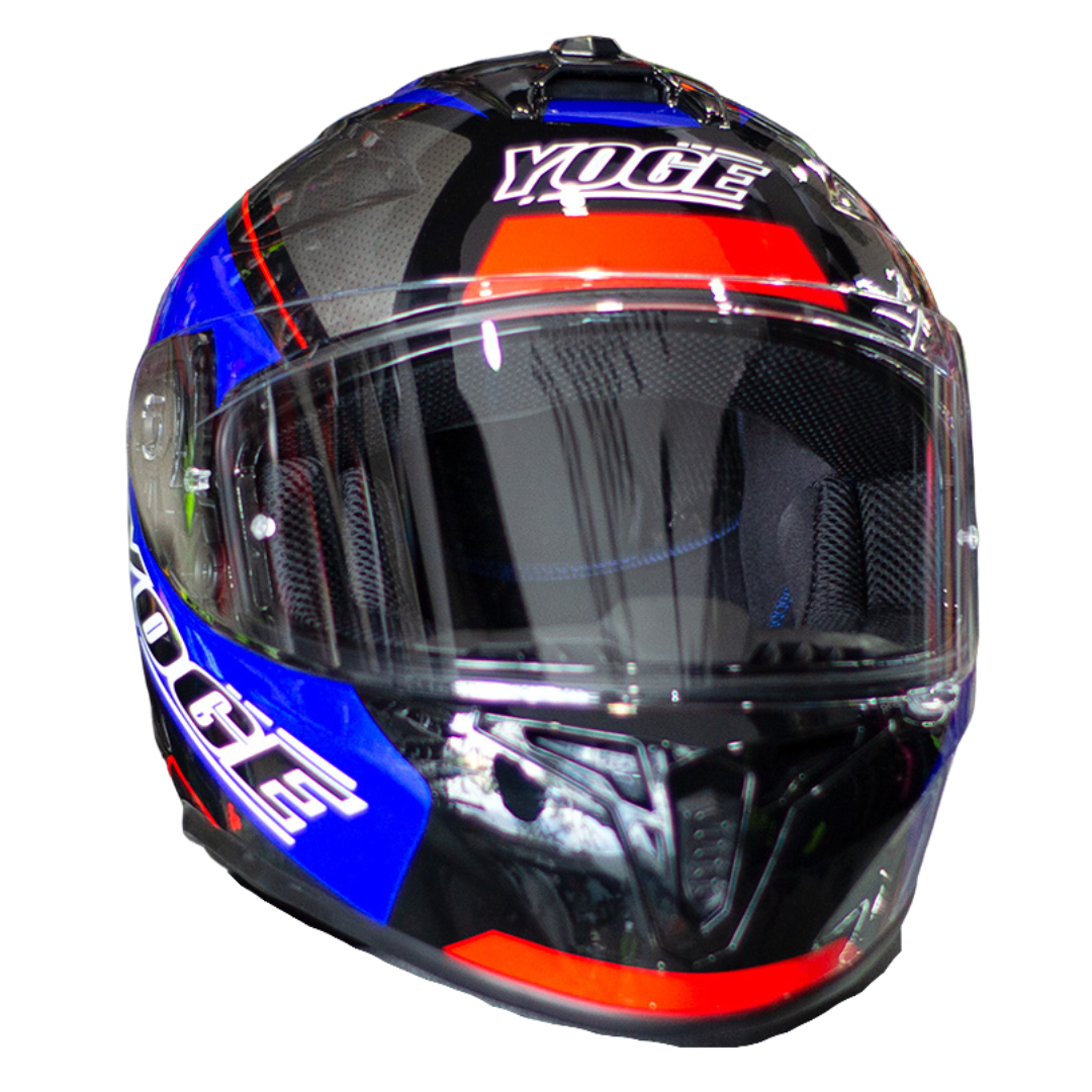CASCO YOGE DEKERS E7 NEGRO AZUL DP815 DOBLE CERTIFICACION – Moto ...
