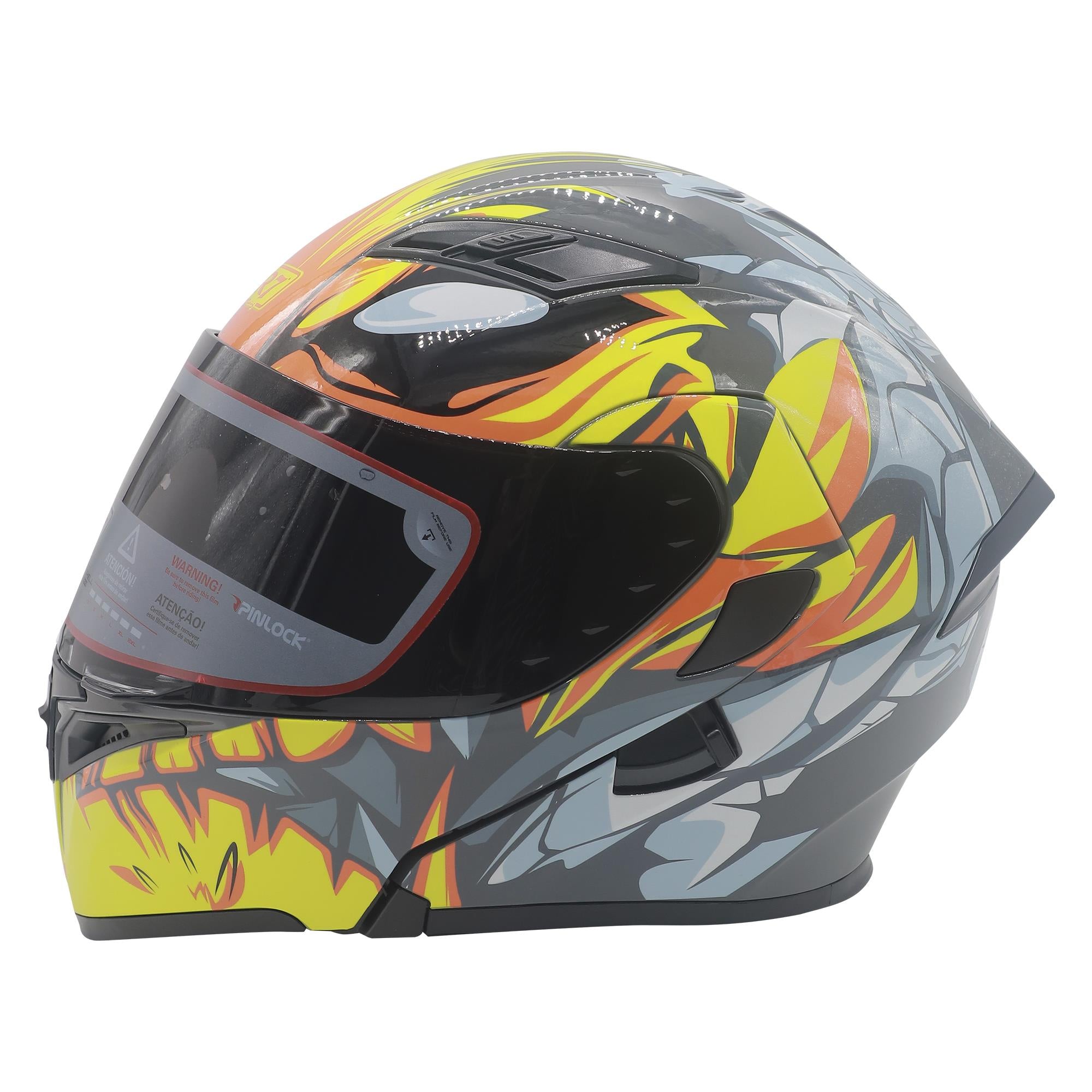 Casco Abatible R7 Unscarred Inflames Amarillo – Moto Helmets ...